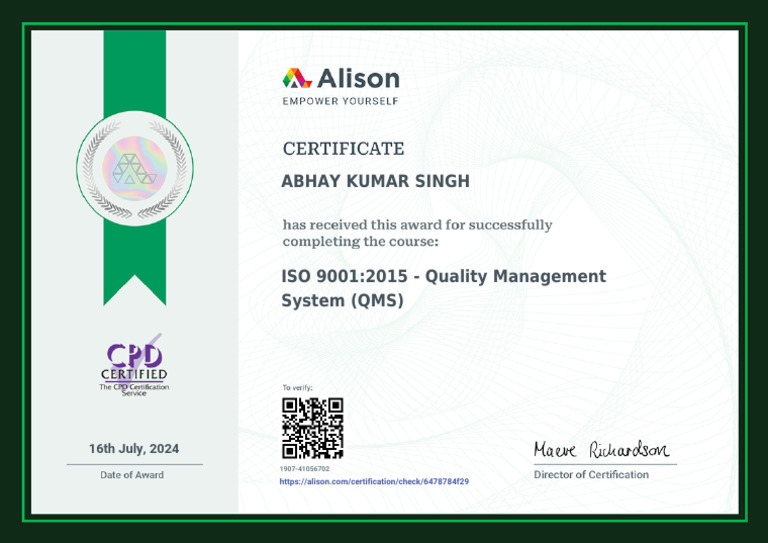 Alison - Certificate 1907 41056702 PDF | PDF