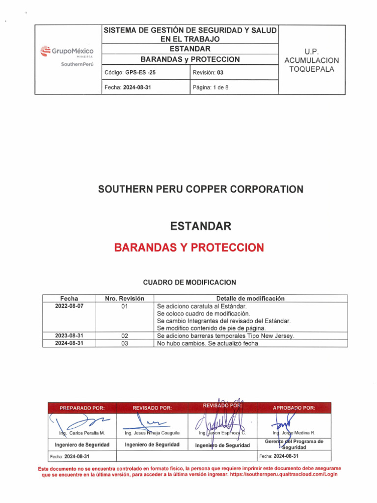 GPS-ES.25. Estándar. Barandas y Protección | PDF