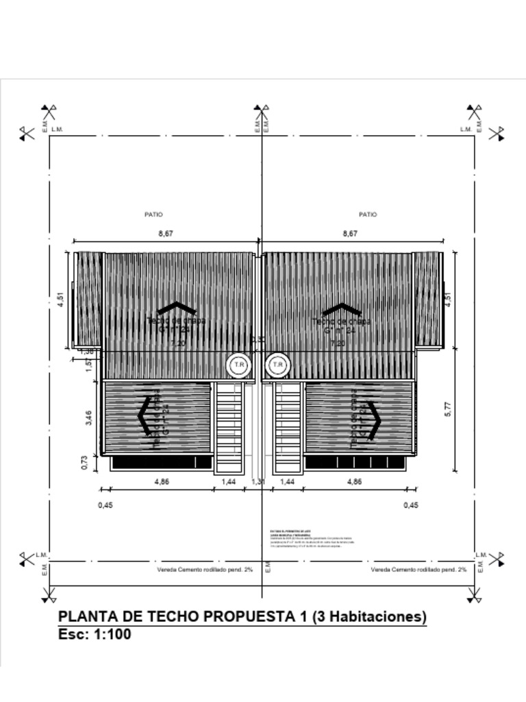Plano Techo Chapa 3 Habitaciones | PDF