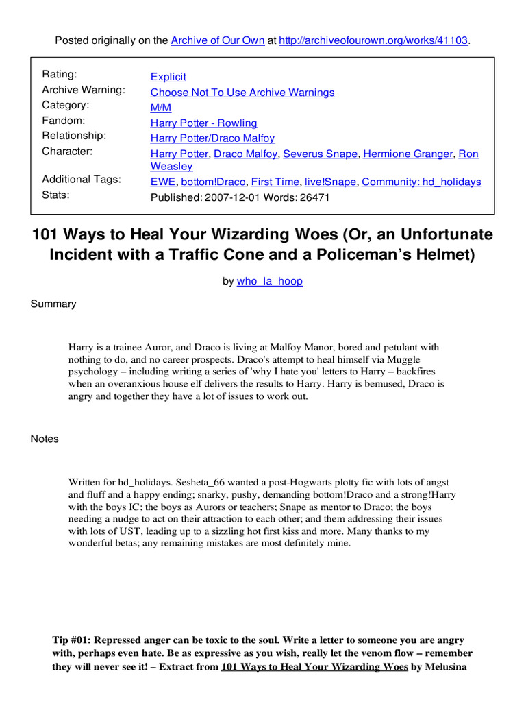 101 Ways To Heal Your Wizarding | PDF | Harry Potter