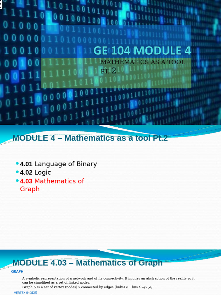 GE104 Module 403 | PDF | Vertex (Graph Theory) | Graph Theory
