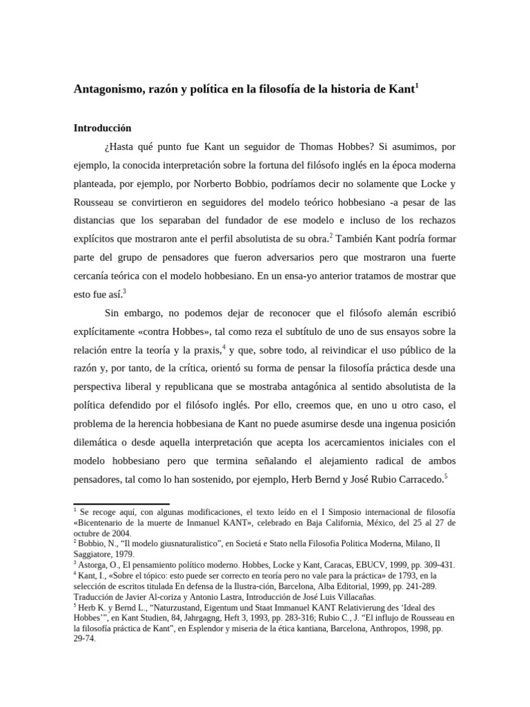 4 Kant WORD | PDF | Immanuel Kant | Metafísica