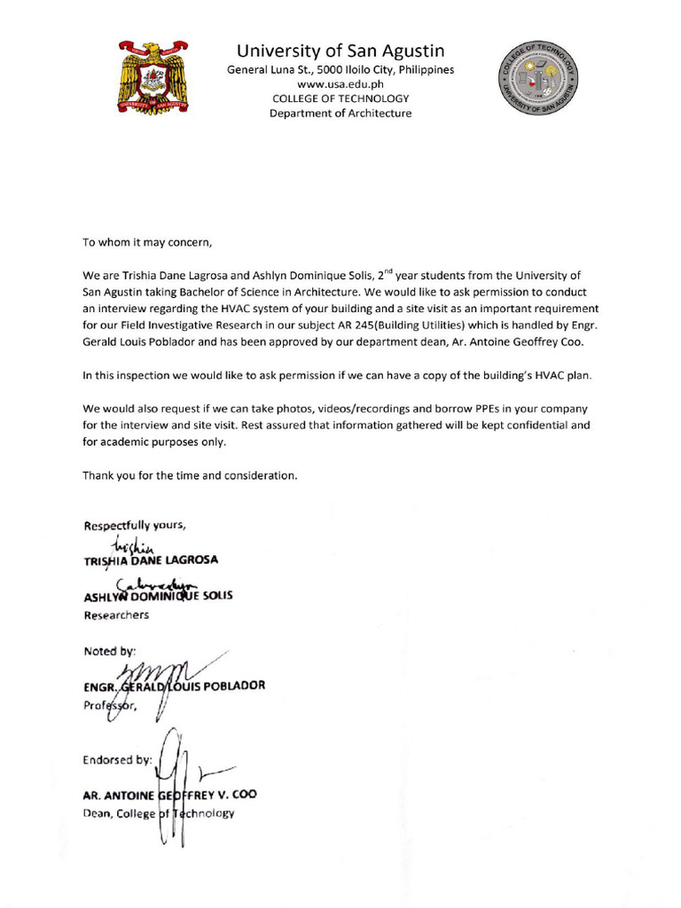 Hvac Letter of Request | PDF