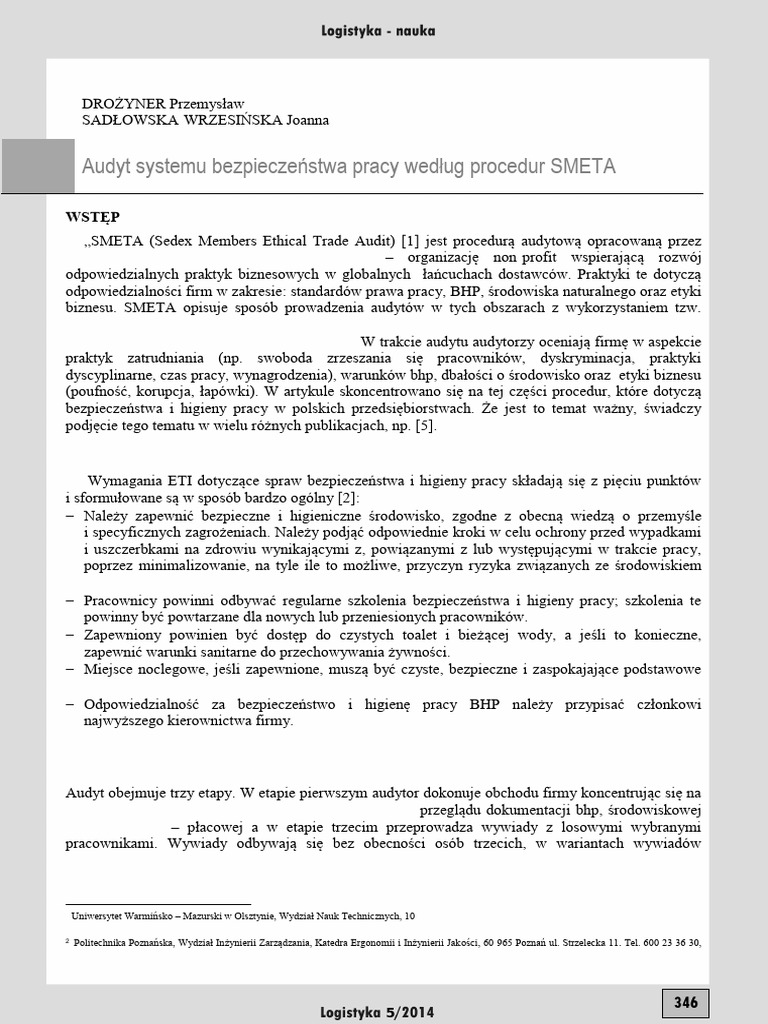Drozyner Sadlowska-Wrzesinska AUDYT SYSTEMU BEZPIECZENSTWA | PDF