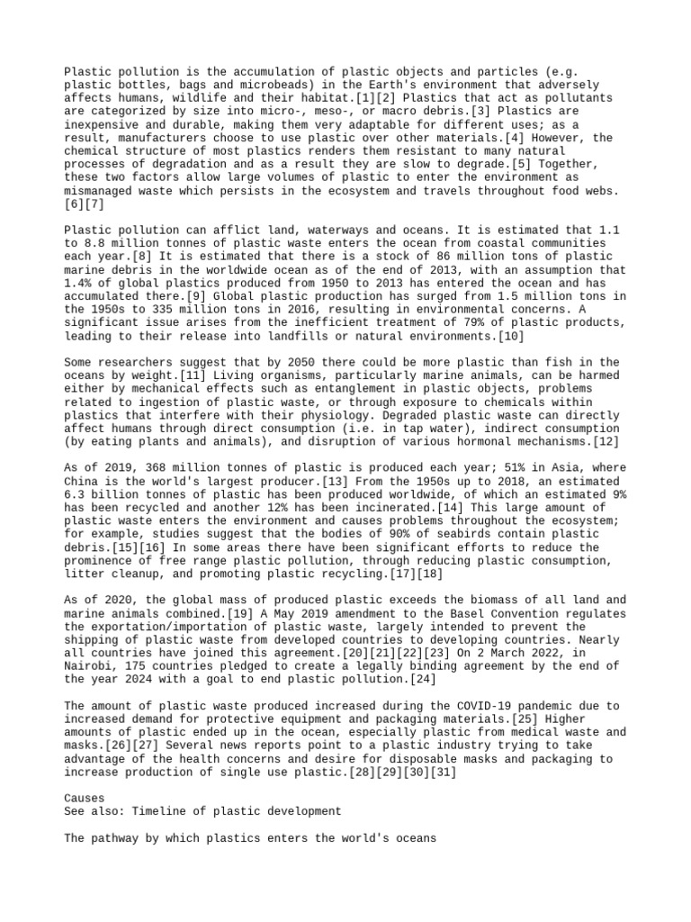 Plastic Pollution | PDF | Plastic | Waste