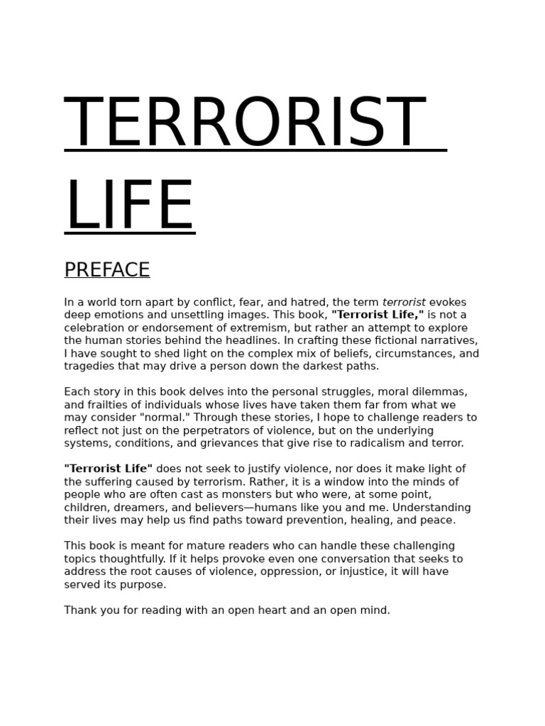Terrorist Life | PDF | Social Science | Mystery, Thriller & Crime Fiction