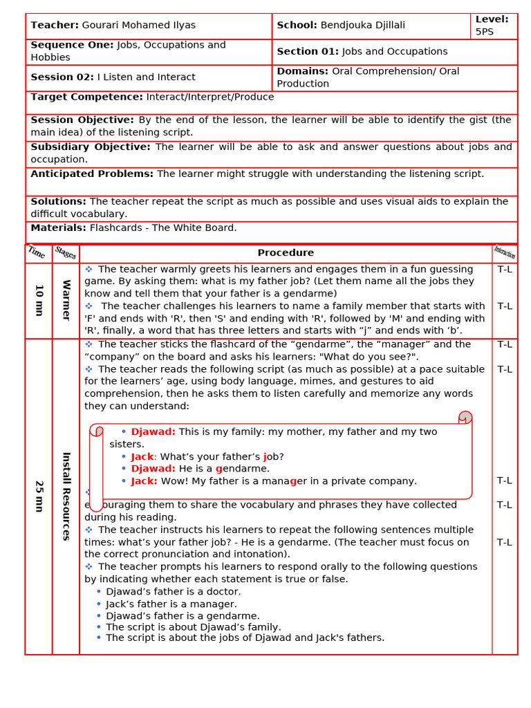 1.2.i Listen and Interact | PDF | Reading Comprehension | Behavior ...