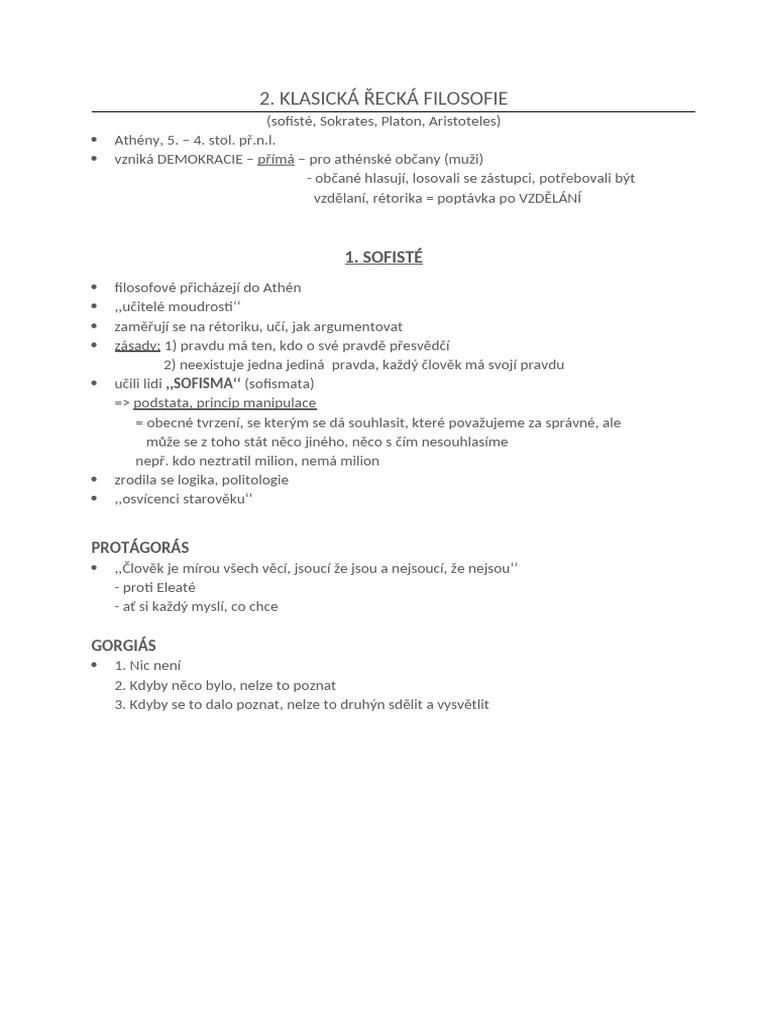 Klasická Řecká Filosofie | PDF