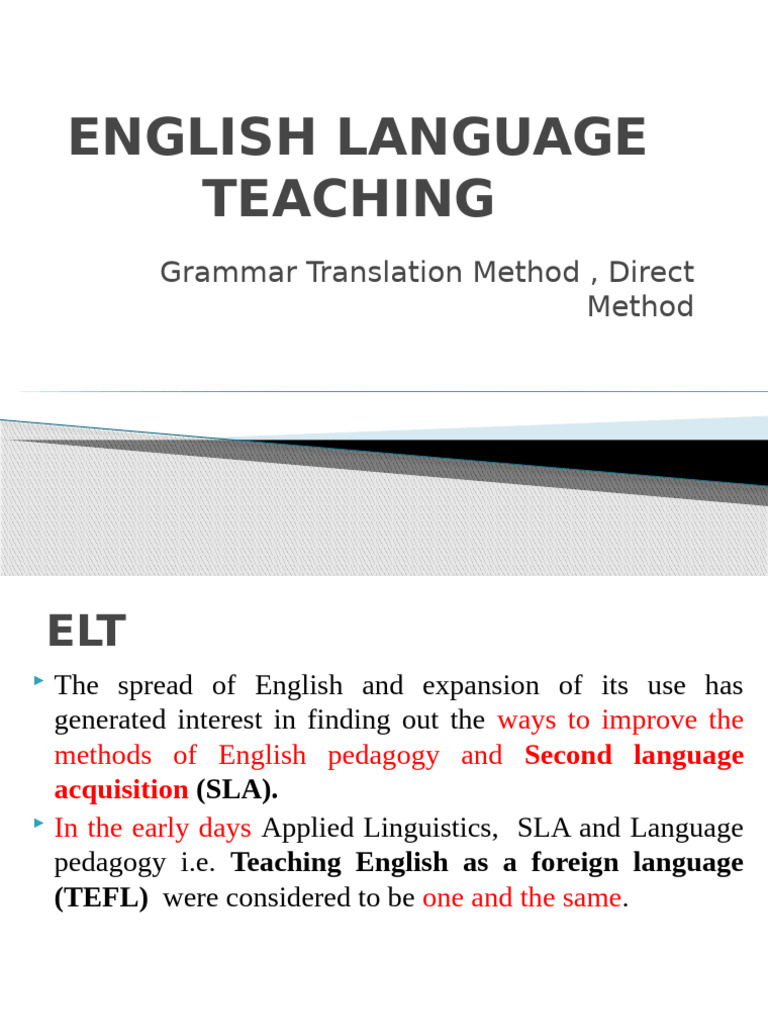 Chapter 4 (Part A) Grammar Translation Method - Direct Method | PDF | Foreign Language ...
