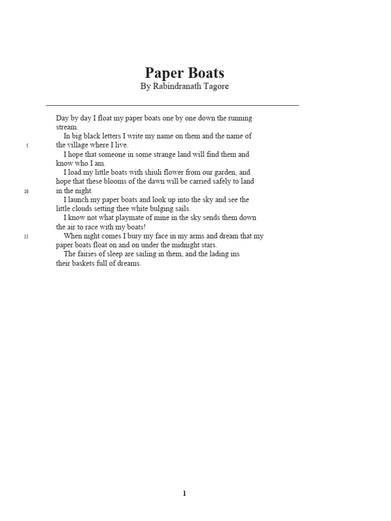Tagore Paper-Boats | PDF