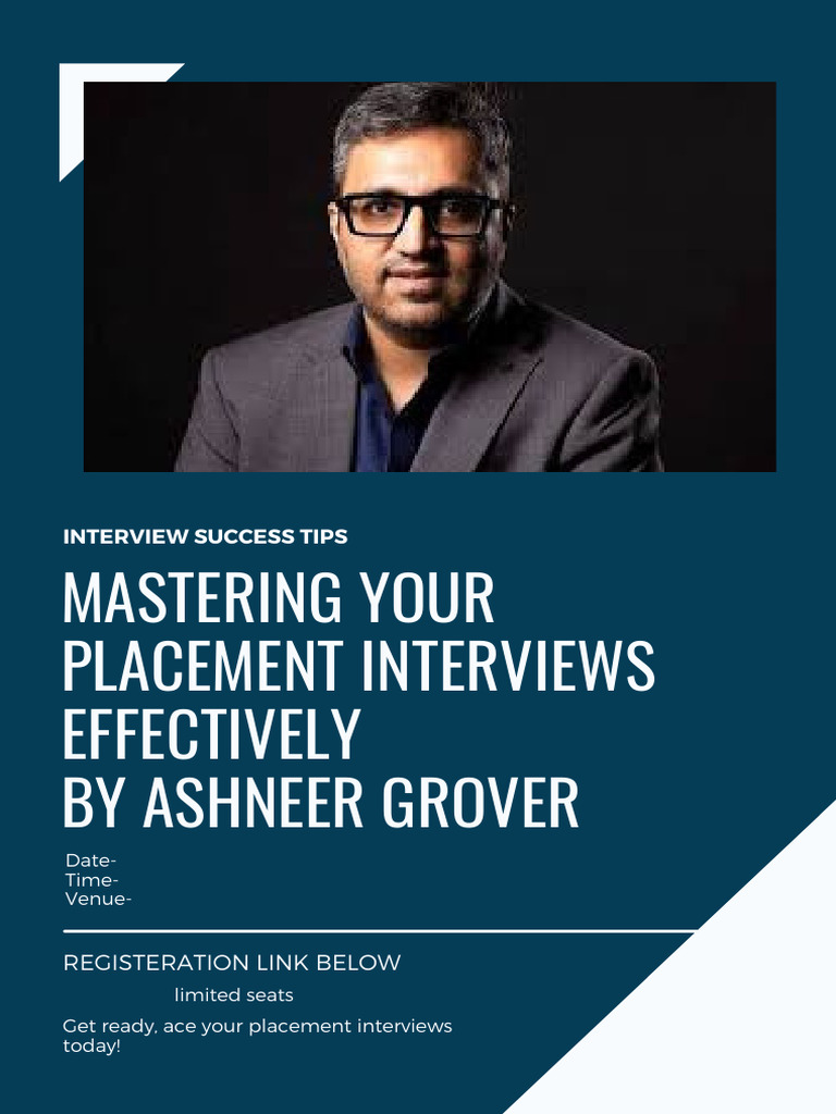 Mastering Your Placement Interviews Effectively by Ashneer Grover | PDF
