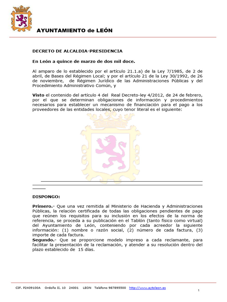 Plan Pago Proveedores 2012 | PDF | Ciencias Políticas | España