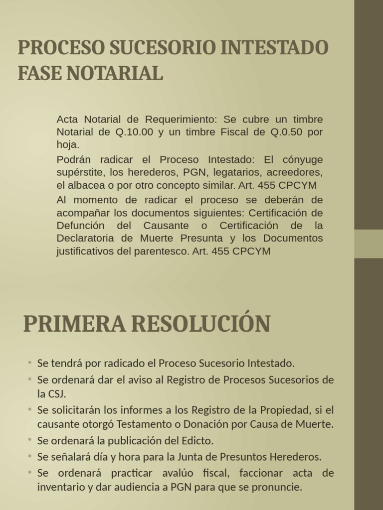 Primera Resolución Proceso Sucesorio Intestado | PDF | Intestacy | Herencia