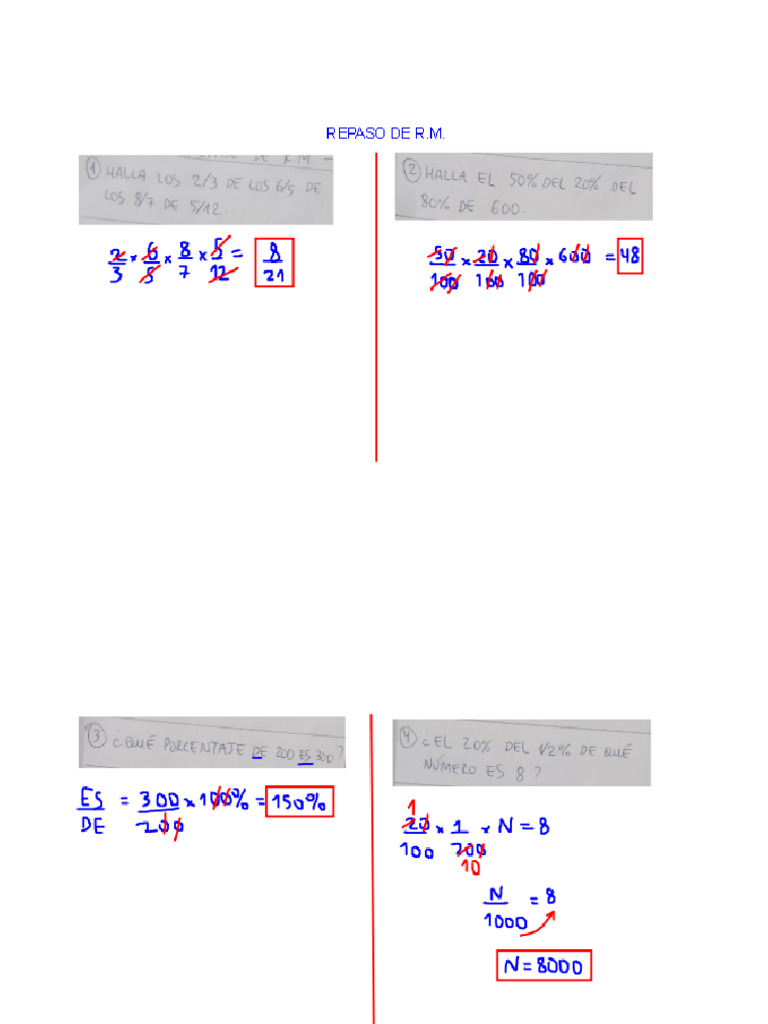REPASO DE RM Y QUIMICA-4TO AÑO | PDF