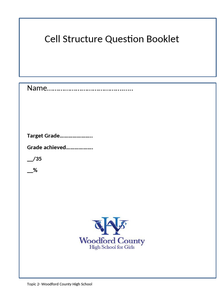 Cell Structure - NEW Qs Only | PDF | Organelle | Microscopy
