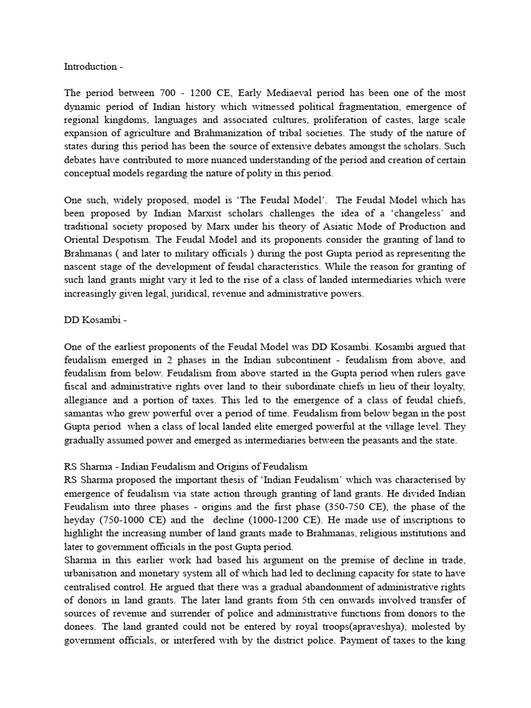 Feudal and Segmentary Model | PDF | Feudalism