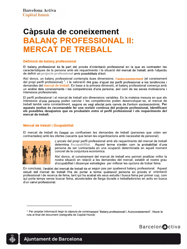 2.mercat de Treball Balance Profesional BCN Activa | PDF