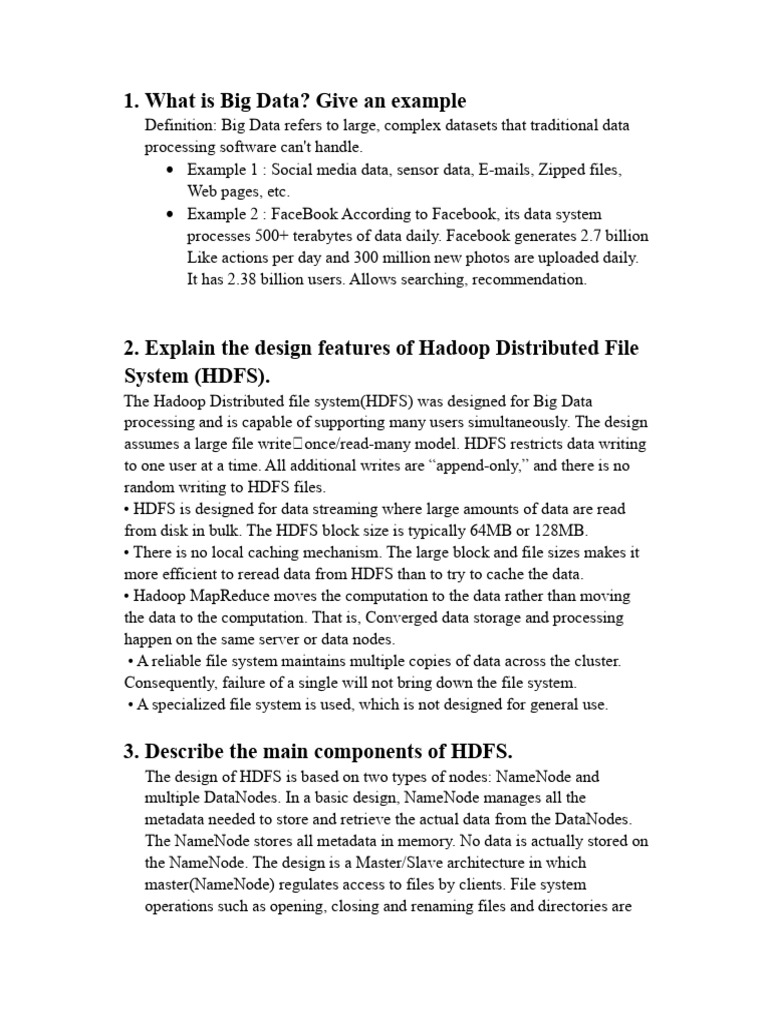 Big Data Ia Answers | PDF | Apache Hadoop | Map Reduce