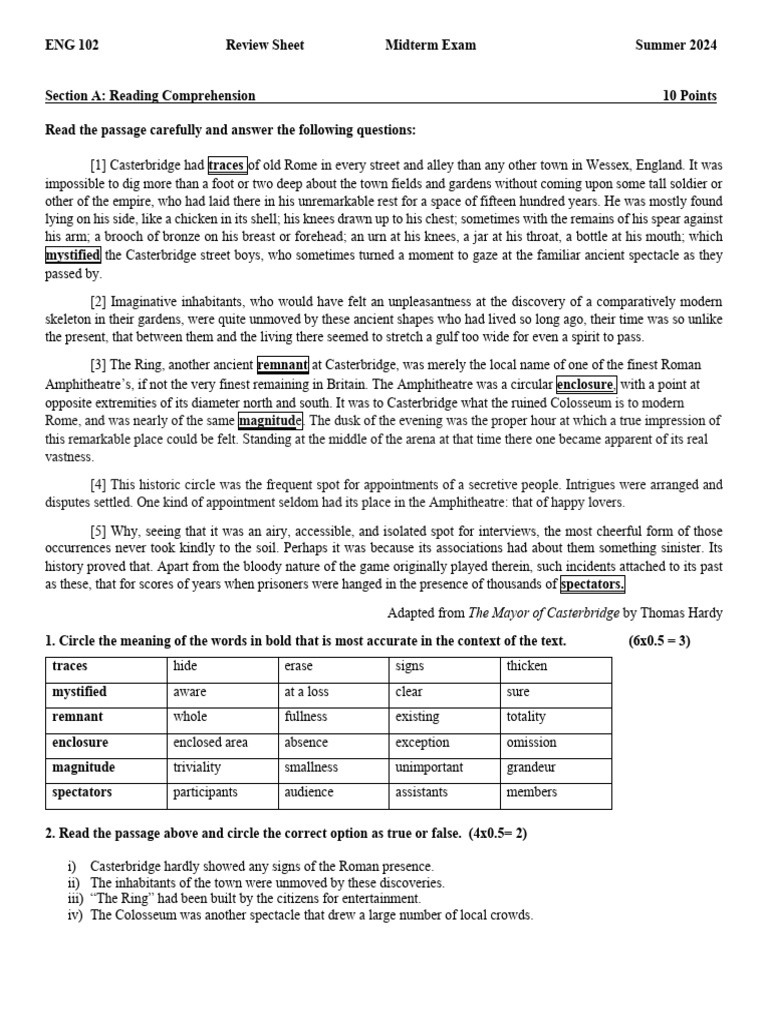 ENG 102 Midterm Review Guide | PDF | Houseplant | Root