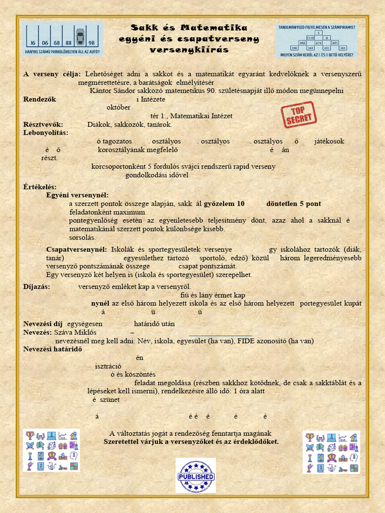 Sakk Matek Verseny | PDF
