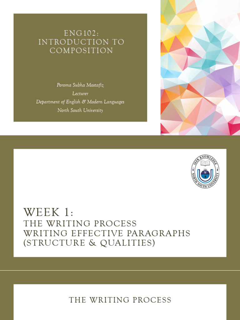 ENG102 - The Writing Process & Writing Effective Paragraphs | PDF ...
