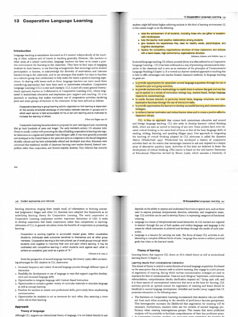 Richards - Rodgers - Cooperative Language Learning | PDF | Learning | Second Language Acquisition