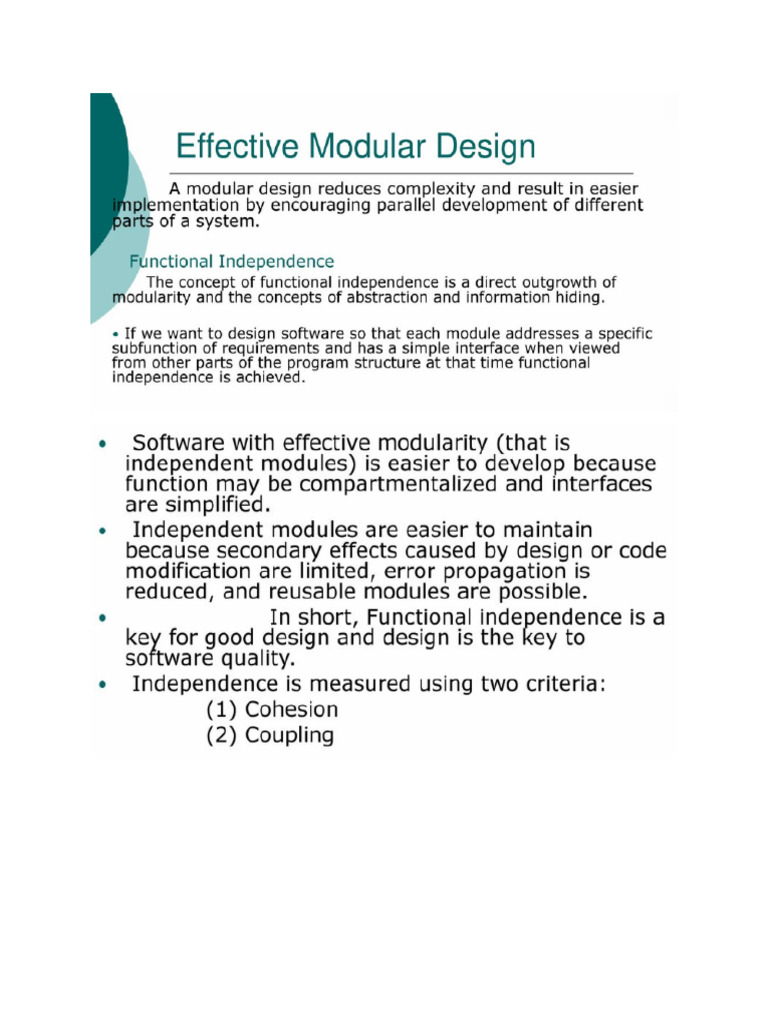 Software Engineering Effective Modular Design Notes | PDF