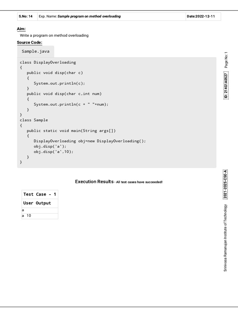 Sample - Java: Aim: Source Code | PDF | Teaching Methods & Materials | Technology & Engineering