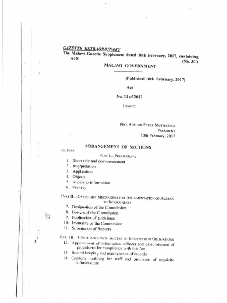 Access To Information Act 2016 | PDF