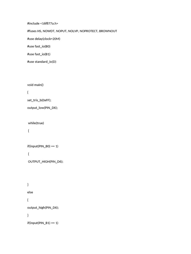 PIC16F877A LED Control Code | PDF | Teaching Methods & Materials ...