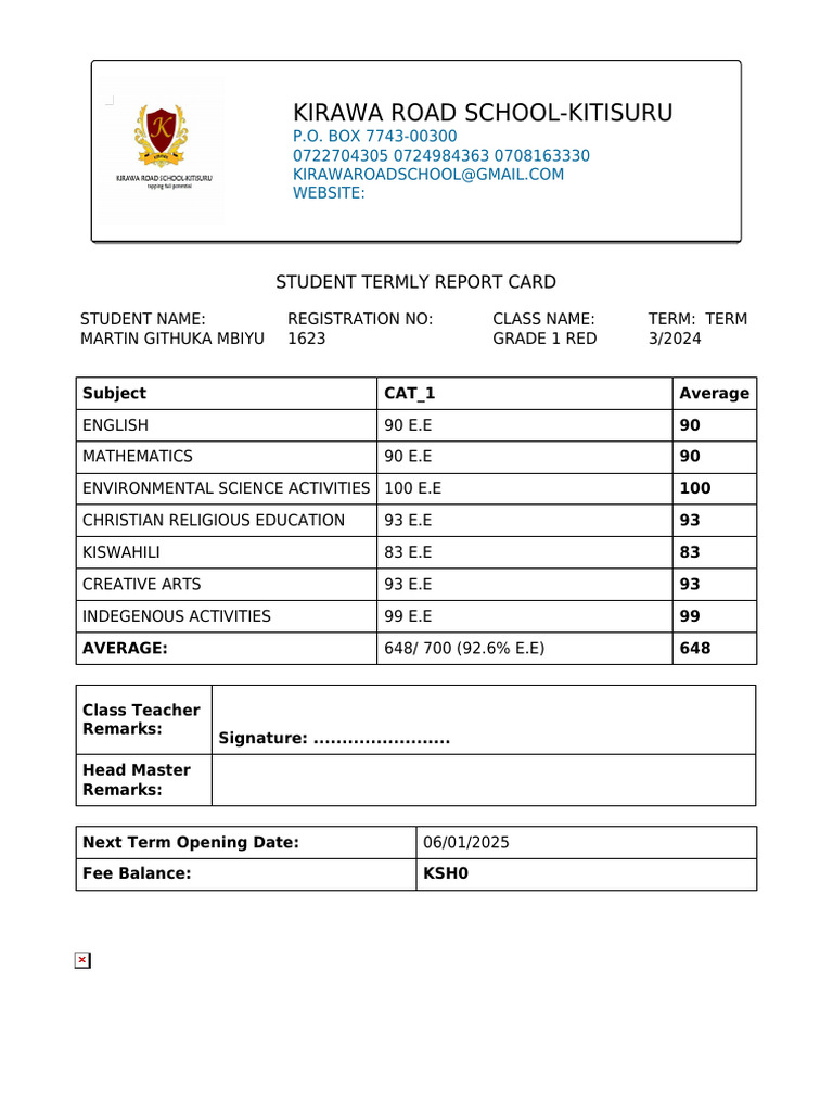 Grade 1 Red - 1623 - Term 3 - 2024 | PDF