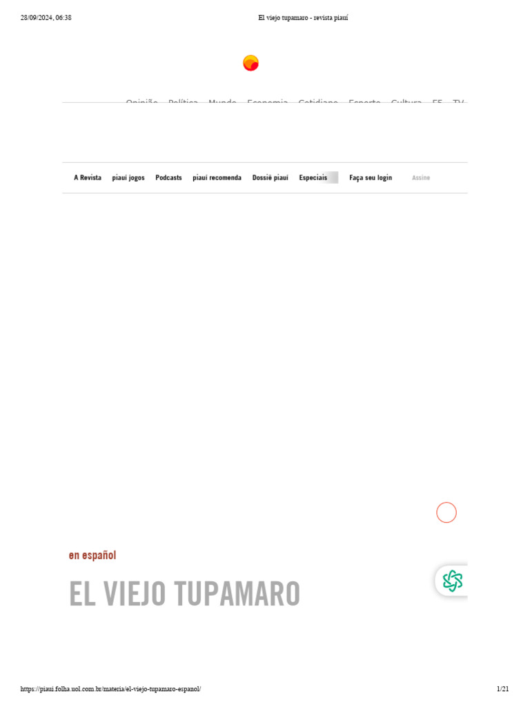 El Viejo Tupamaro - Revista Piauí | PDF | Uruguay