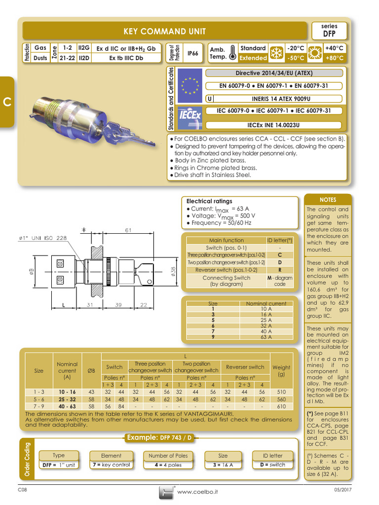 C08 - Series DP - Keylock Control Units - 2017.05 | PDF | Electric Power | Electrical Components