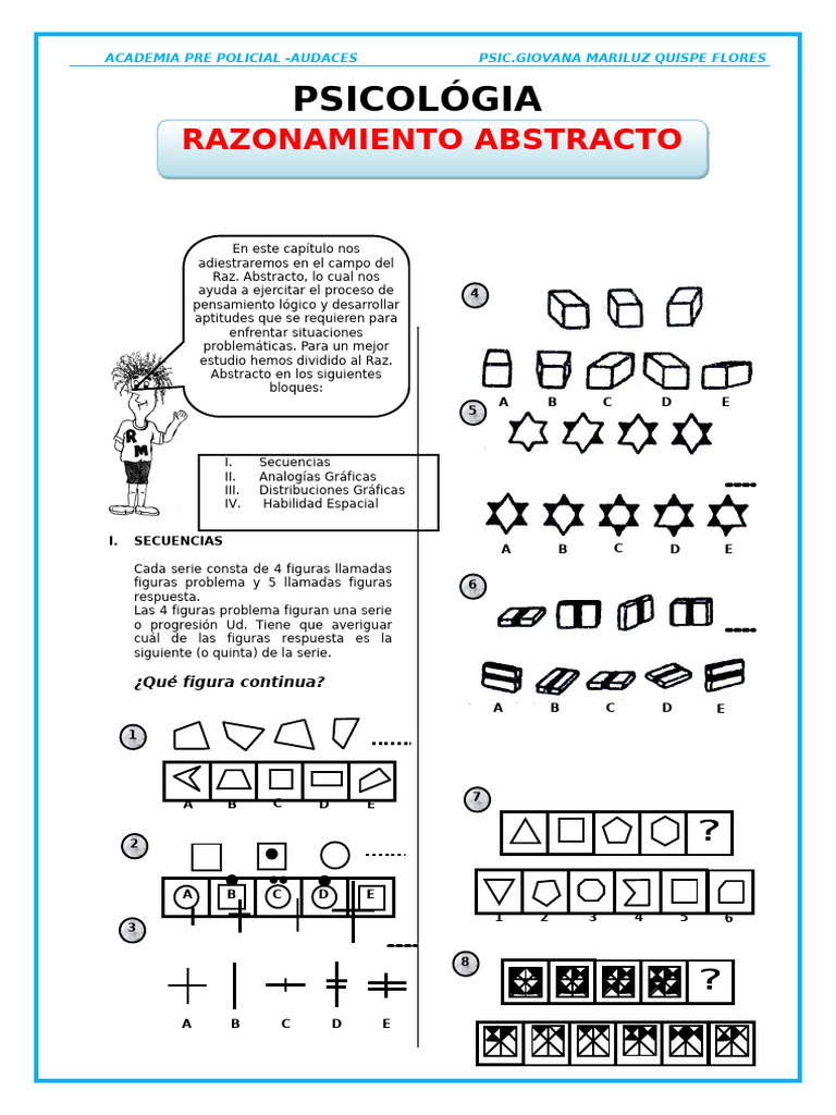 Ejercicios de Razonamiento Abstracto | PDF