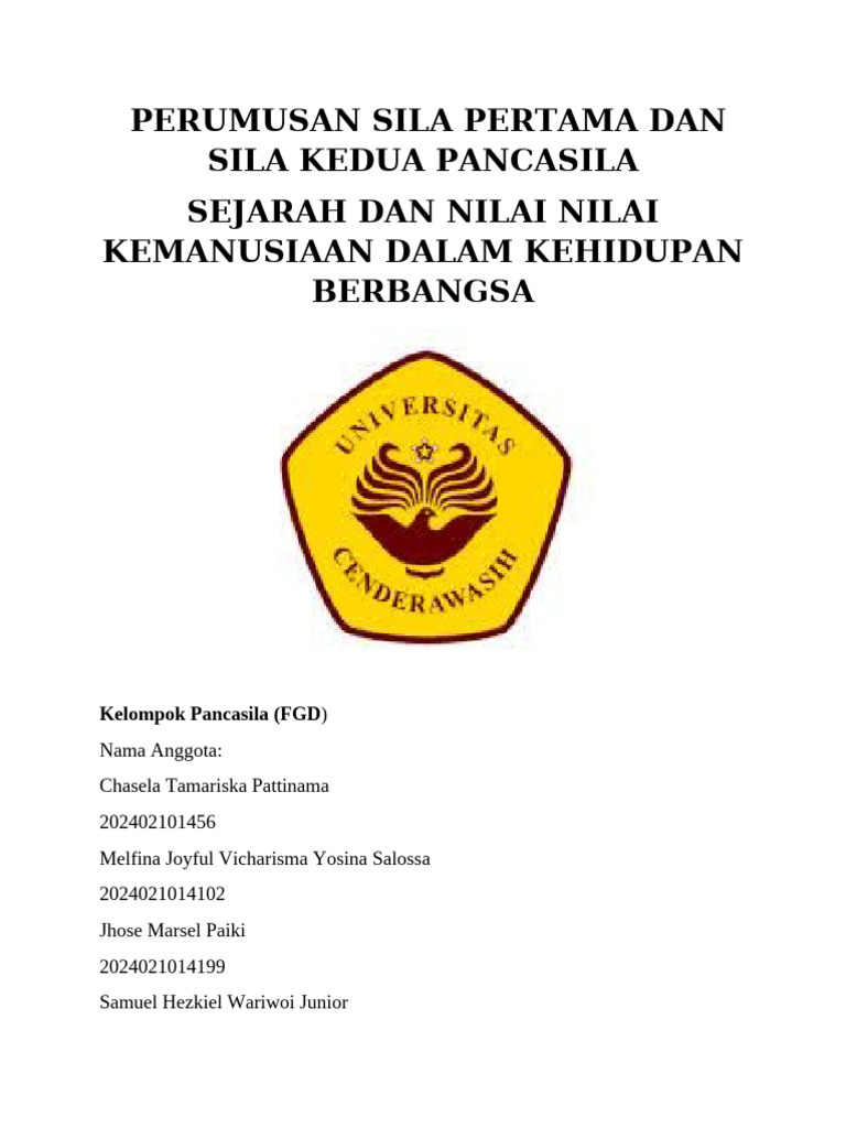 Perumusan Sila Pertama Dan Sila Kedua Pancasila | PDF | Agama ...