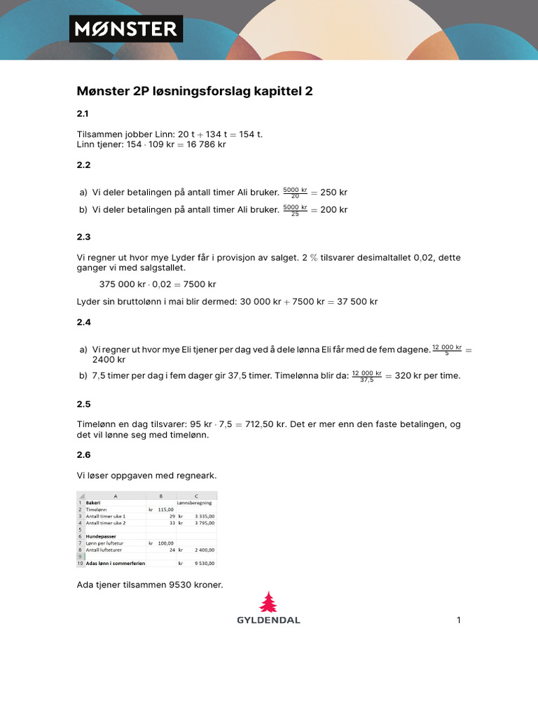 Løsninger Oppgaver I Boka Kapittel 2 | PDF