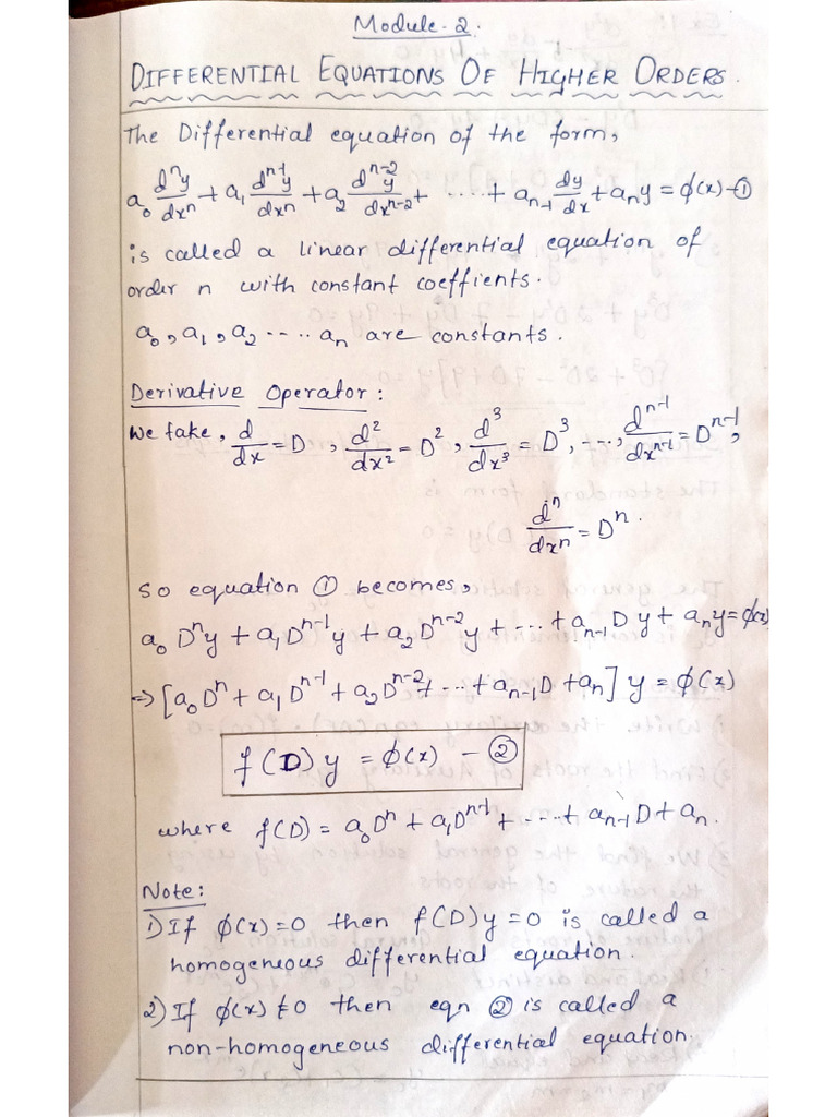 Module 2 Differential Equation of Higher Order | PDF