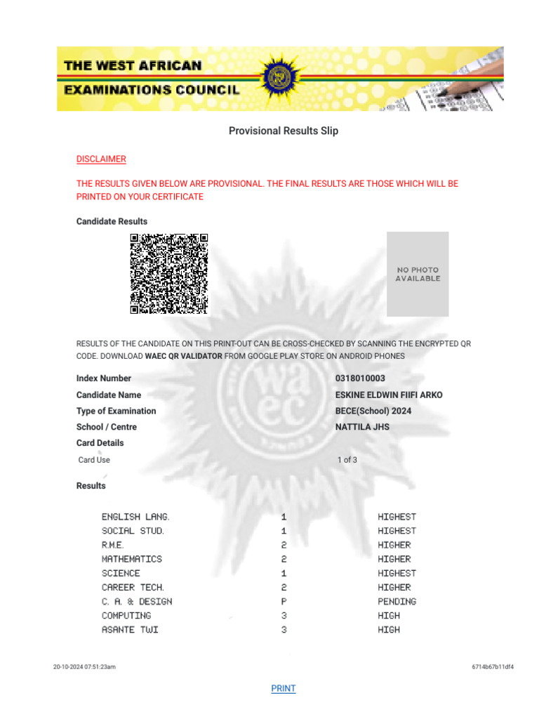 Eldwin Eresults | PDF