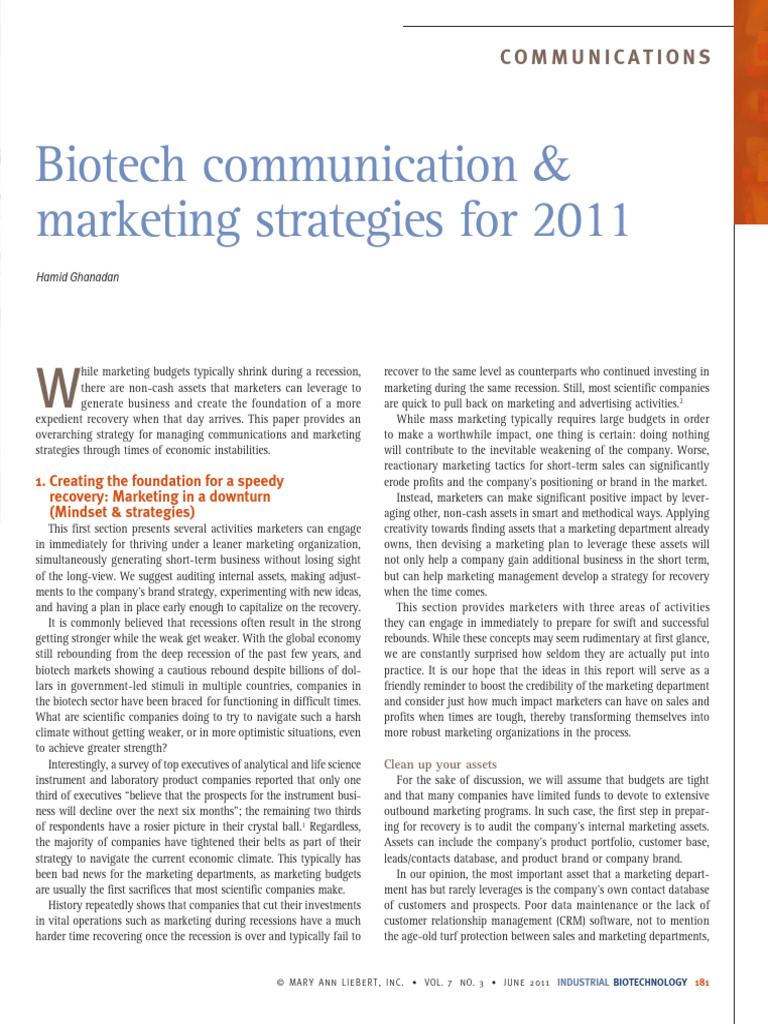 Biotech Communication & Marketing Strategy | PDF | Brand | Marketing