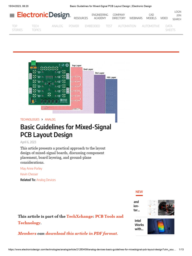 Basic Guidelines For Mixed-Signal PCB Layout Design - Electronic Design ...