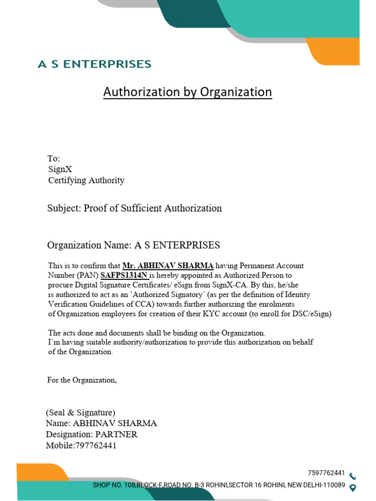 As Authorization | PDF | Finance & Money Management