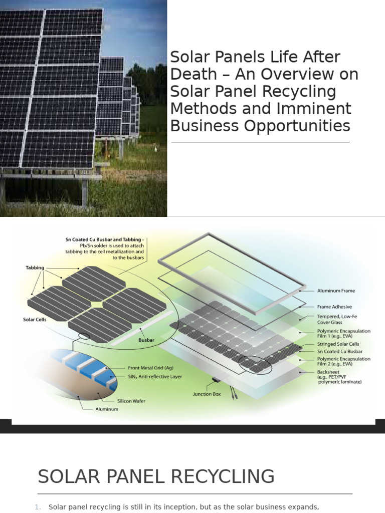 Solar Panels Life After Death - An Overview | PDF | Solar Panel | Recycling