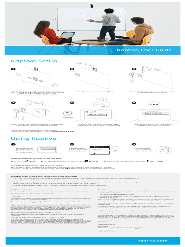 Kaptivo Quick Start Guide | PDF | Electromagnetic Interference | Electromagnetic Radiation