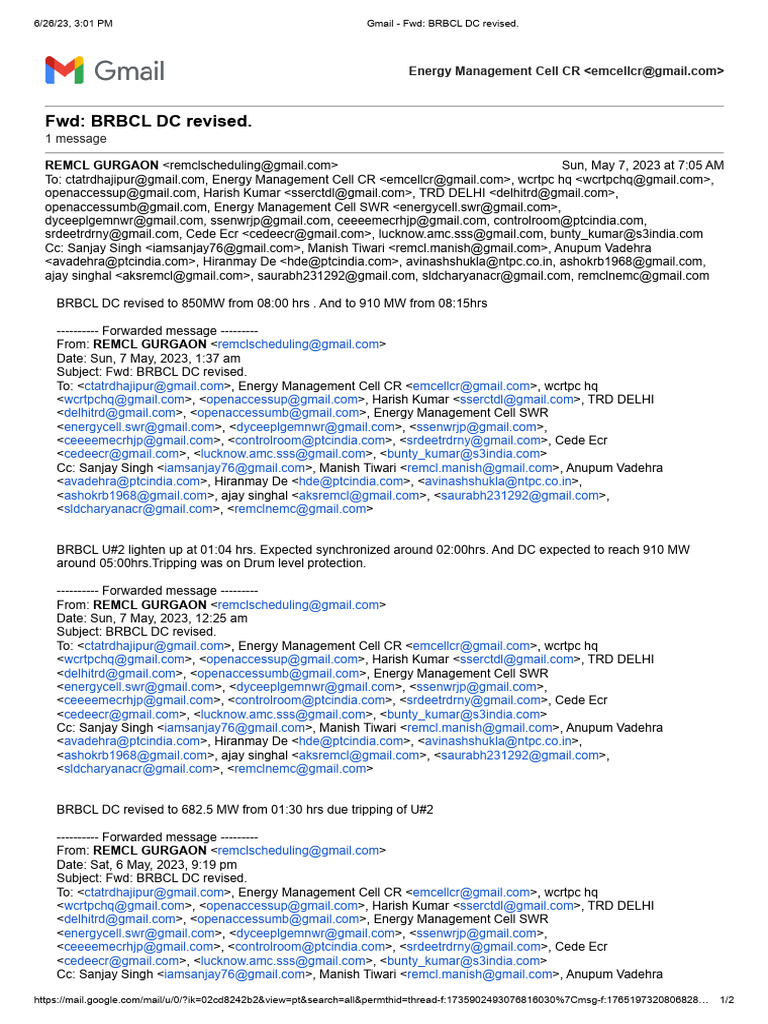 Gmail - FWD - BRBCL DC Revised - 08.05.2023 | PDF | Computers