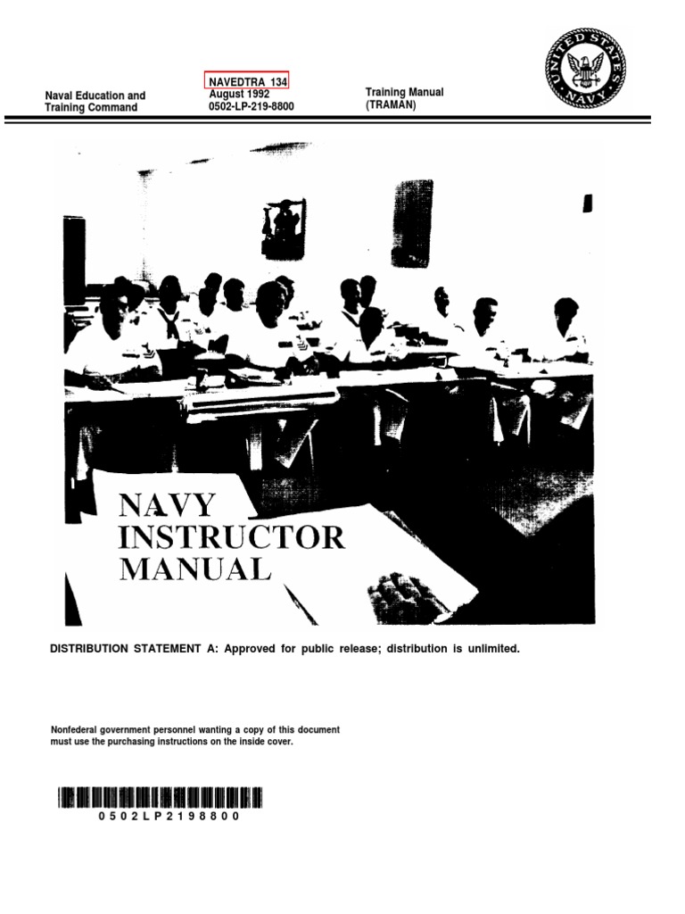 US Navy Course NAVEDTRA 134 - Navy Instructor Manual | Motivation ...