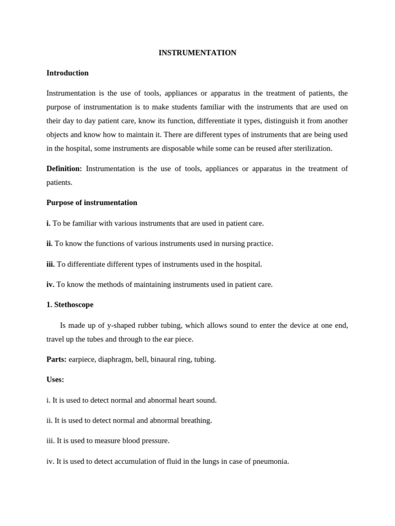 Instrumentation CMPLT | PDF | Medical Specialties