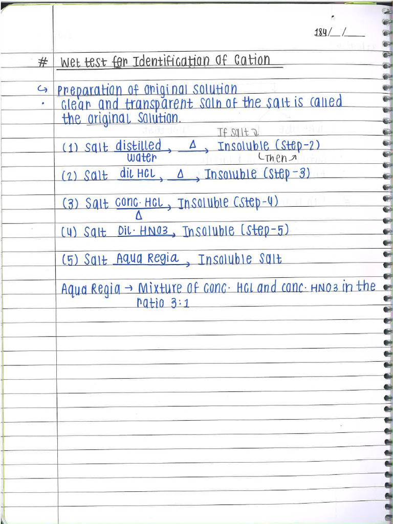 Wet Test of Cation - 241003 - 211920 | PDF