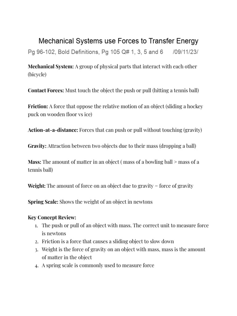 Science Notes - Systems in Action | PDF | Philosophy | Teaching Methods ...