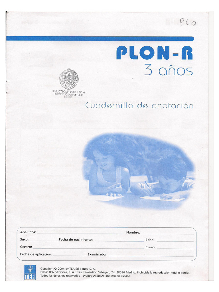 PLON-R 3a Cuaderno anotacion | PDF