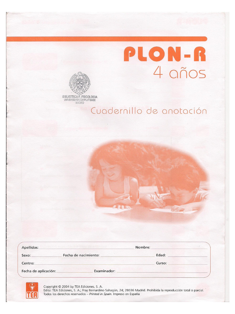 PLON-R 4a Cuaderno Anotacion | PDF
